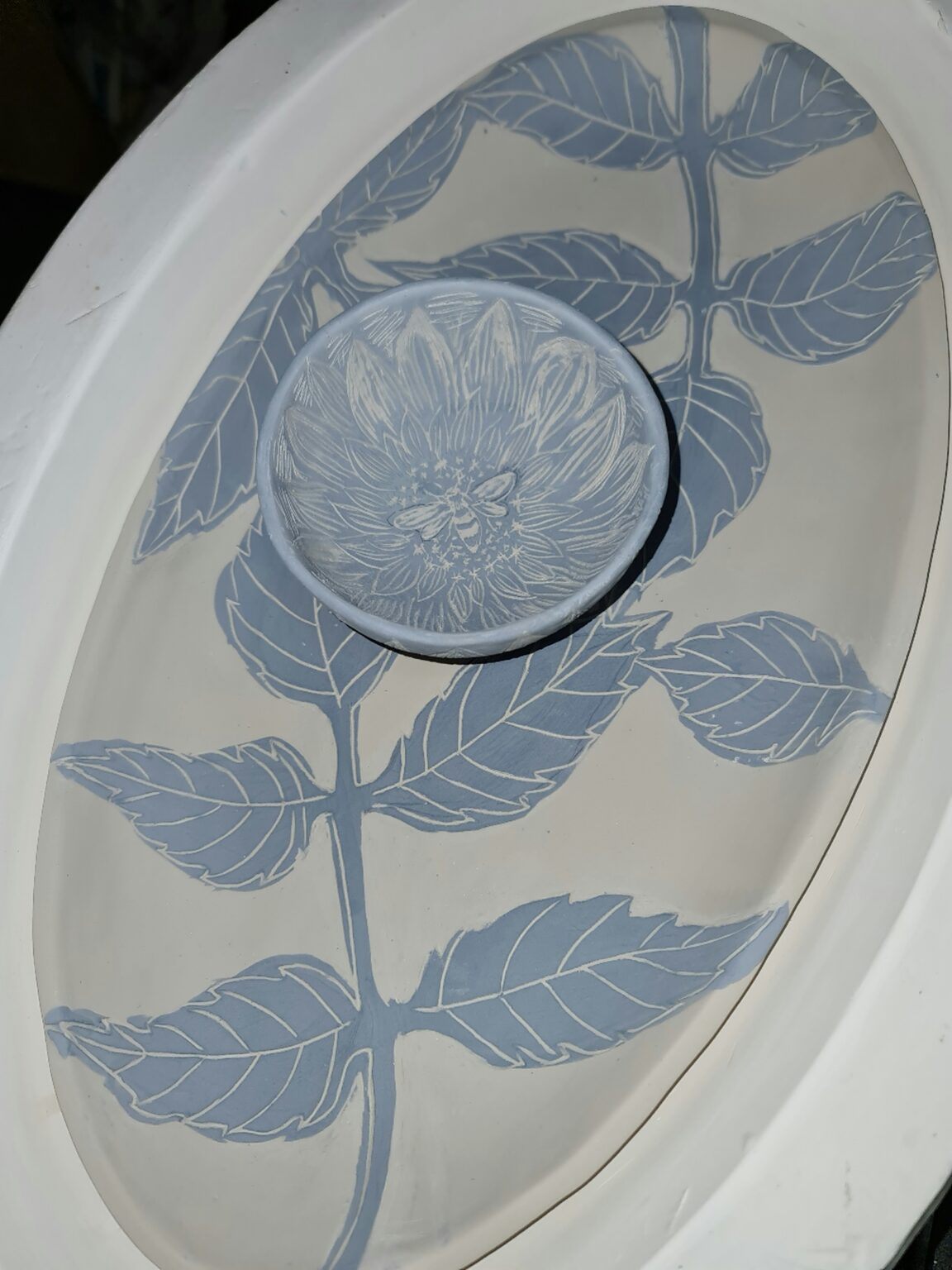 Dahlias and Sgraffito Platter Sets | REBECCA BOYCE CREATIONS